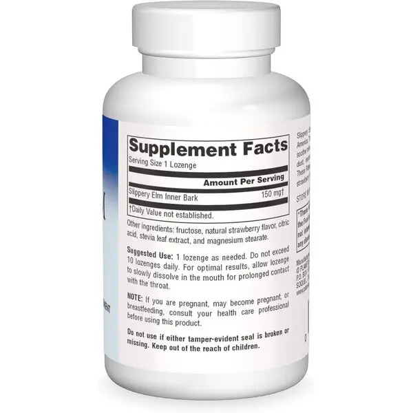 SOURCE NATURALS Slippery Elm Strawberry Lozenges 100 Lozenges