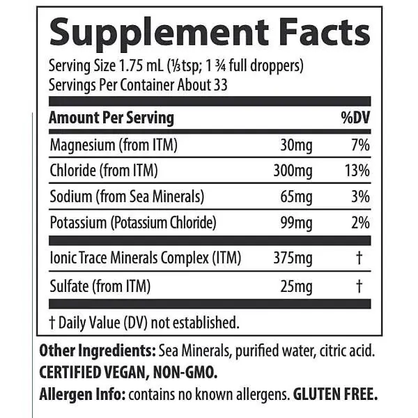 TRACE MINERALS Liquid Ionic Potassium 99mg 59 Ml