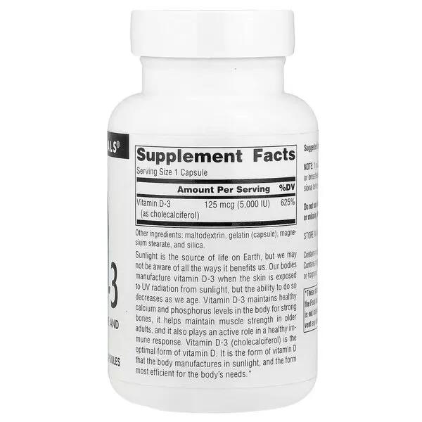 SOURCE NATURALS Vitamin D3 5000iu 120 Capsules