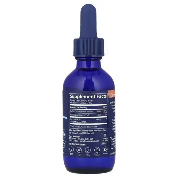 TRACE MINERALS Liquid Ionic Iodine From Potassium Iodide 225mcg 59 Ml