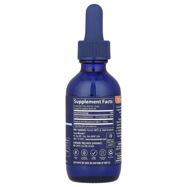 TRACE MINERALS Ionic Vitamin D3 + K2 59 Ml