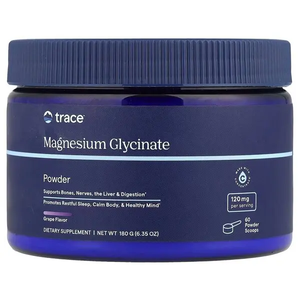 TRACE MINERALS Magnesium Glycinate Powder Grape 180 Grams - One-color