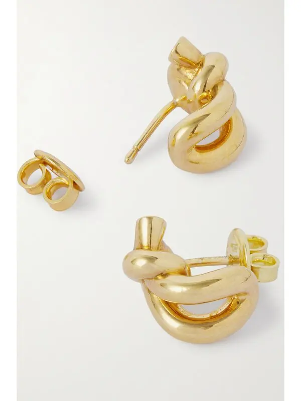 Bottega Veneta Plated Knot Earrings - Gold