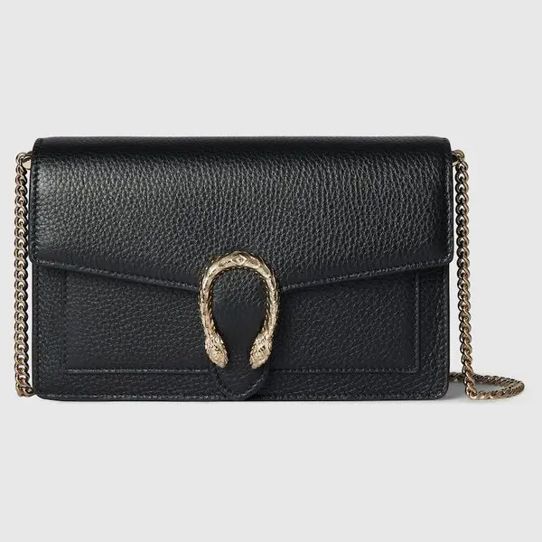 Gucci Dionysus Wallet On Chain Leather - Black