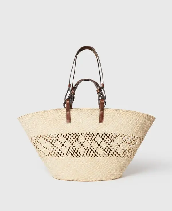 Stella McCartney Raffia Crochet Large Tote Bag