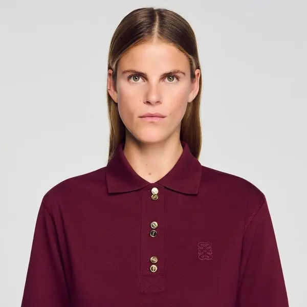 Sandro Polo Shirt With Embroidery