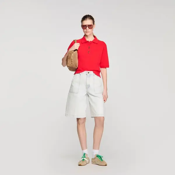 Sandro Polo Shirt With Embroidery