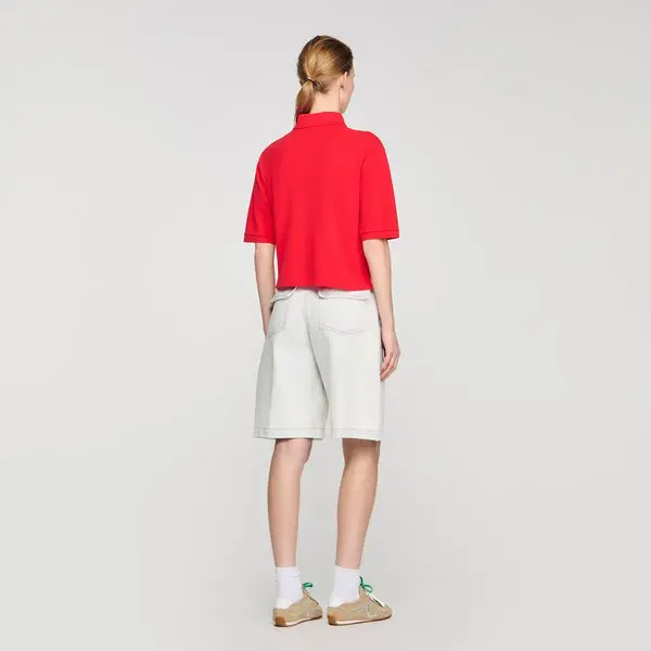 Sandro Polo Shirt With Embroidery