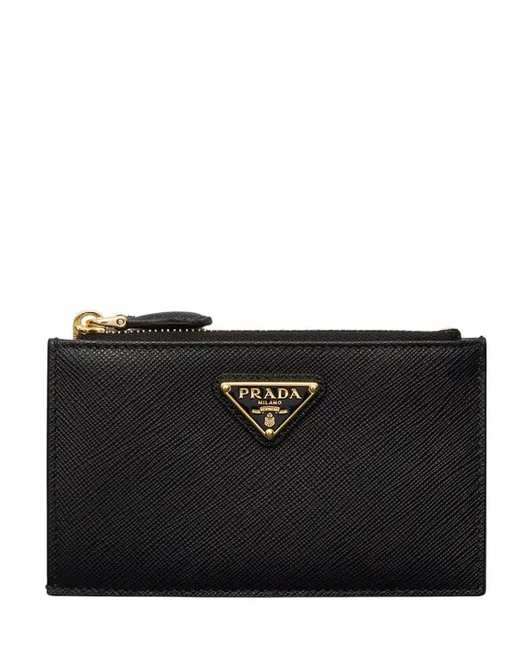 Prada Saffiano Leather Card Holder - Black