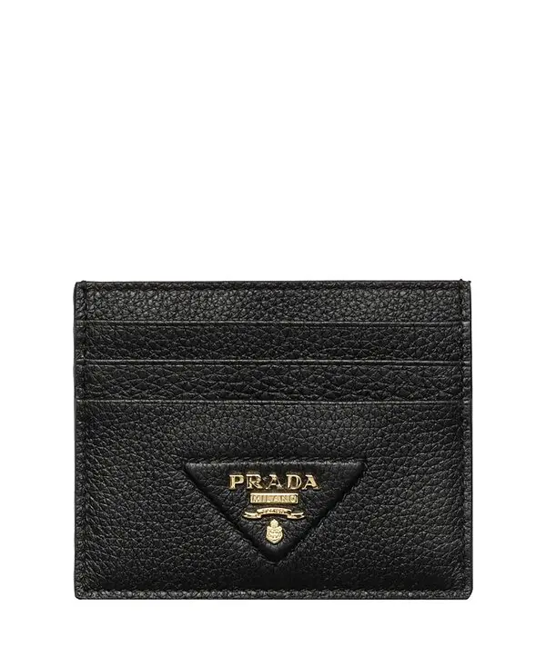 Prada Leather Card Holder - Black