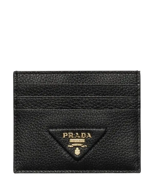 Prada Leather Card Holder - Black