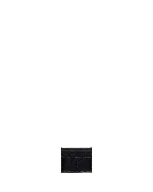 Prada Leather Card Holder - Dark Black