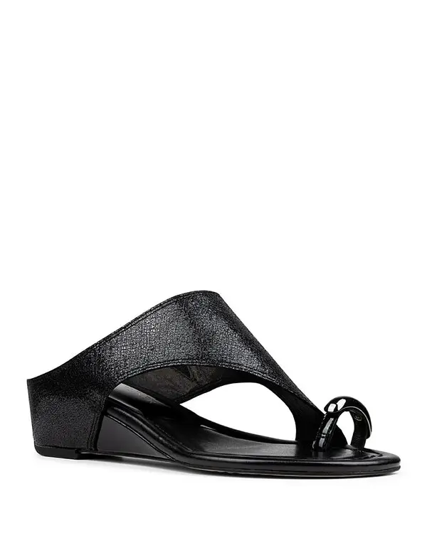 DONALD PLINER Toe Ring Wedge Sandals - Black