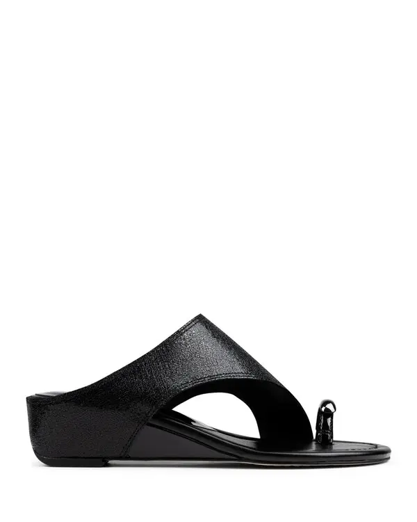 DONALD PLINER Toe Ring Wedge Sandals - Black
