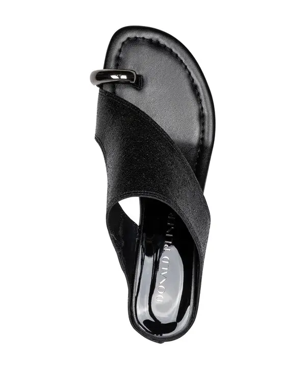 DONALD PLINER Toe Ring Wedge Sandals - Black