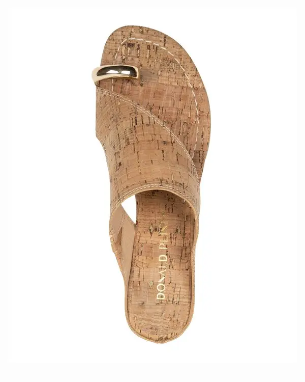 DONALD PLINER Toe Ring Wedge Sandals - Natural