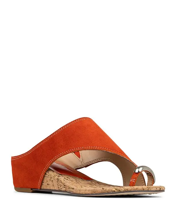 DONALD PLINER Toe Ring Wedge Sandals - Persimmon