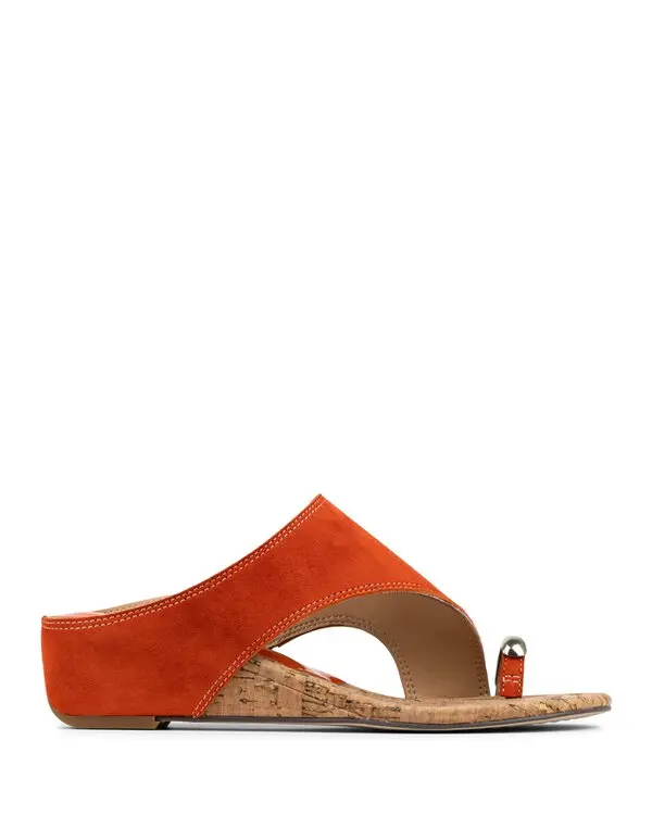 DONALD PLINER Toe Ring Wedge Sandals - Persimmon