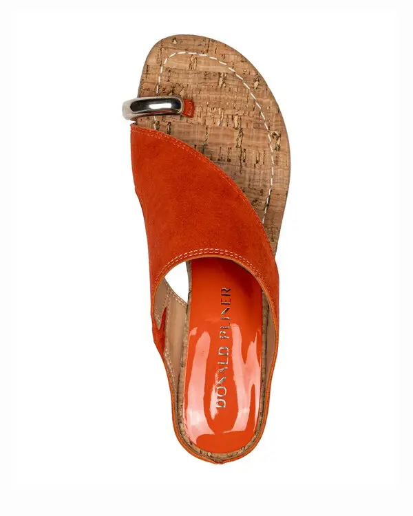 DONALD PLINER Toe Ring Wedge Sandals - Persimmon