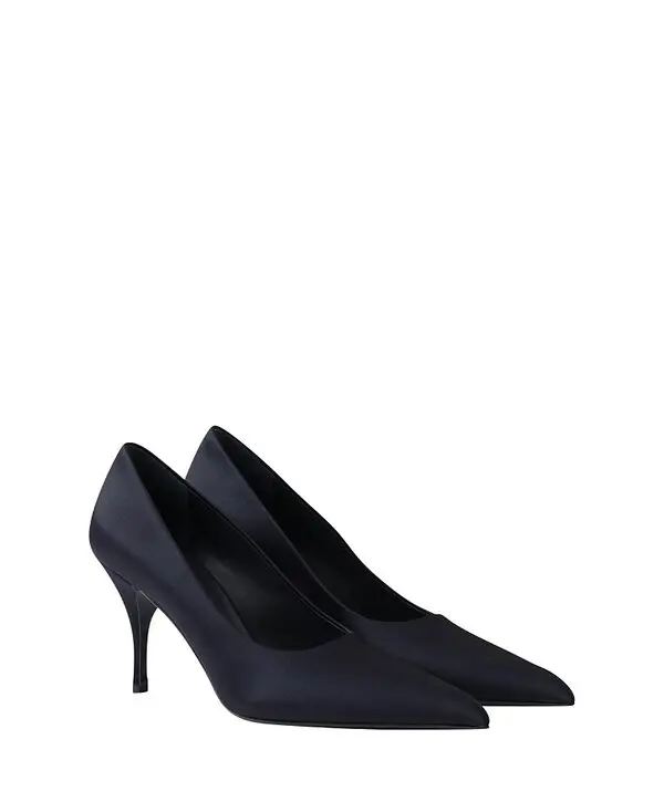 Prada Satin Pumps - Navy