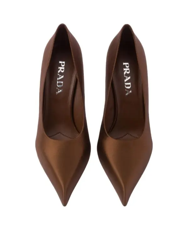 Prada Satin Pumps - Tobacco