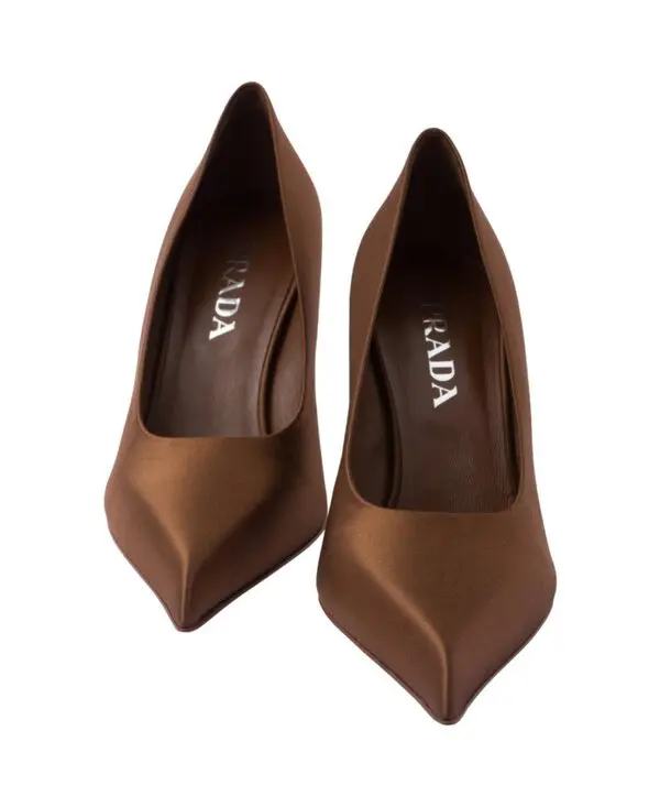 Prada Satin Pumps - Tobacco