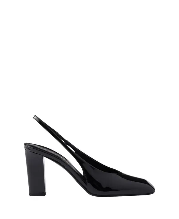 Prada Patent Leather Slingback Pumps - Black