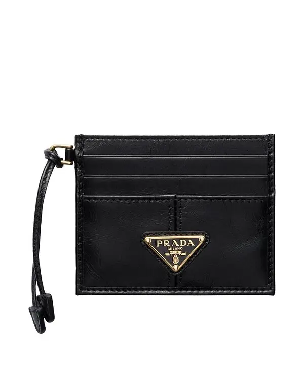 Prada Leather Card Holder - Black