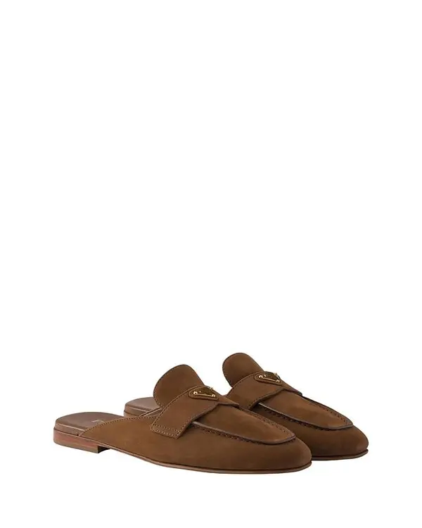 Prada Suede Slippers - Brown
