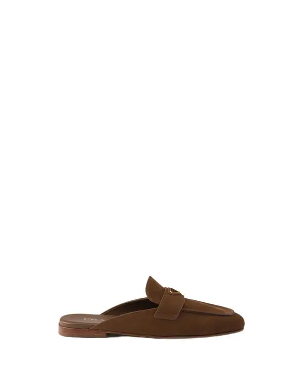 Prada Suede Slippers - Brown