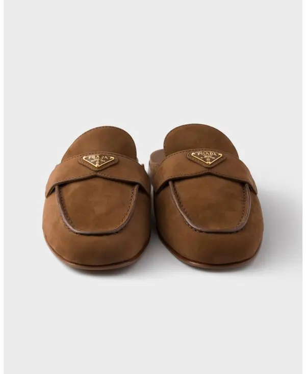 Prada Suede Slippers - Brown