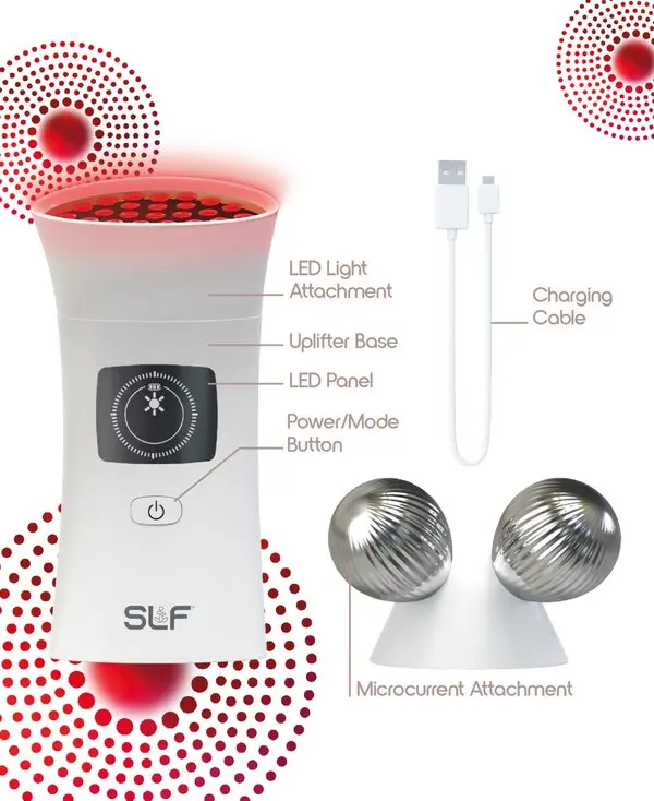 TZUMI 2-in-1 Microcurrent Facial Device Led Red Light Therapy Uplifter
