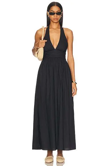 Matteau Plunge Halter Dress