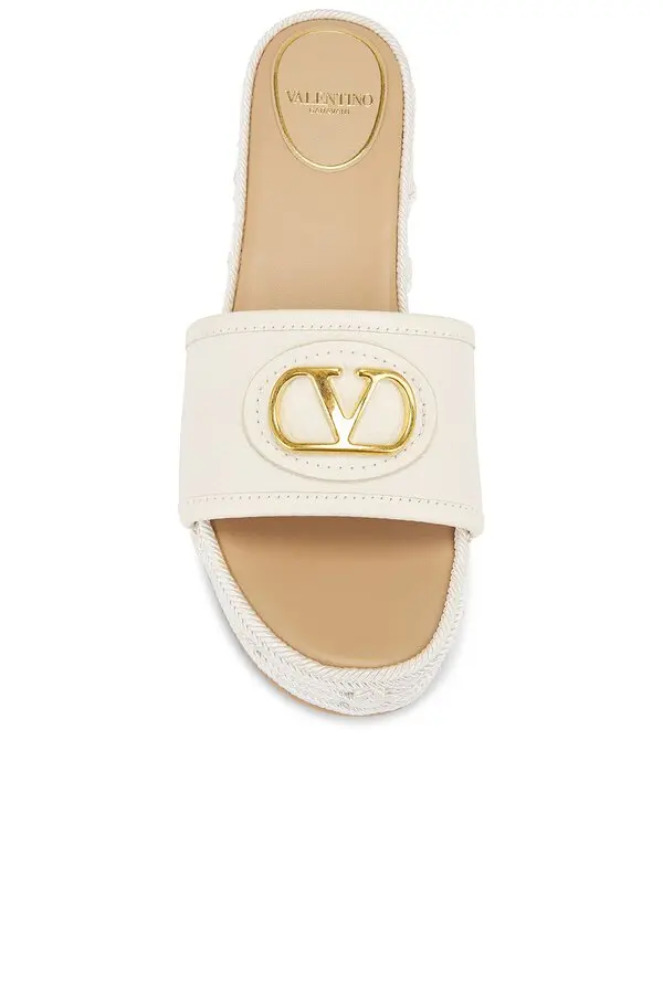 Valentino Garavani Vlogo Espadrilla Slides - Light Ivory