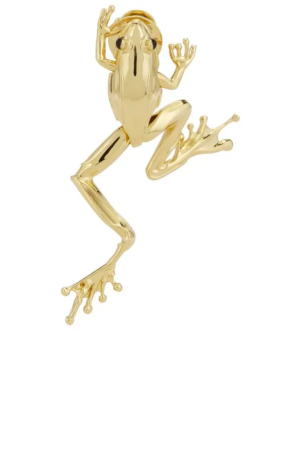 Bottega Veneta Frog Brooch In Metallic Gold - Yellow Gold