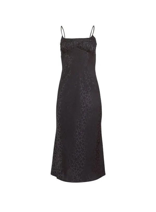 FLEUR DU MAL Pansy Jacquard Ruched Bust Dress