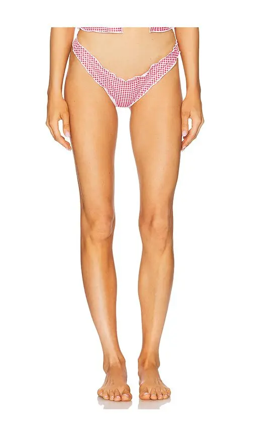 MORE TO COME Evelyn Bikini Bottom - Red Gingham