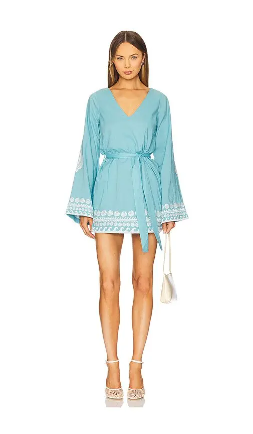 Show Me Your Mumu Malia Mini Dress - Blue Capri Shells
