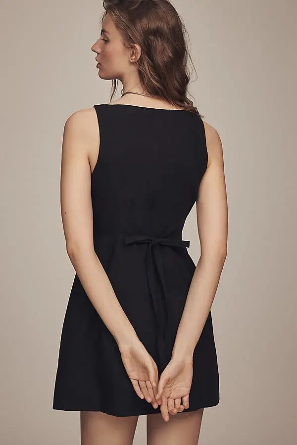 Aligne Lyra Linen Blend Sleeveless Mini Dress In Black - 37% Off |  Editorialist
