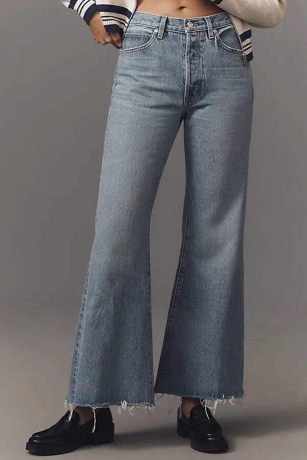 FRAME Pixie Lax Petite Mid-rise Wide-leg Jeans