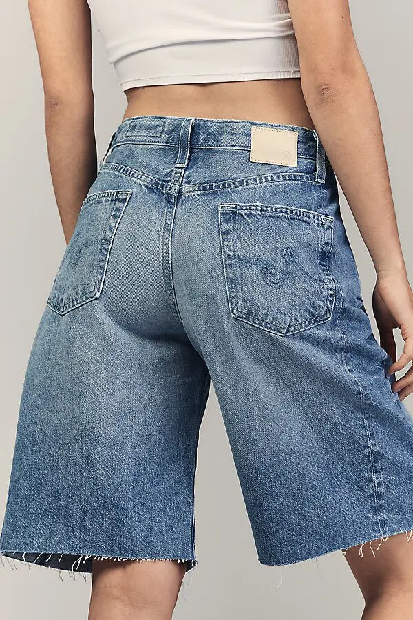 Ag Hattie High-rise Denim Bermuda Shorts