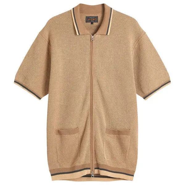 BEAMS Zip Knit Polo