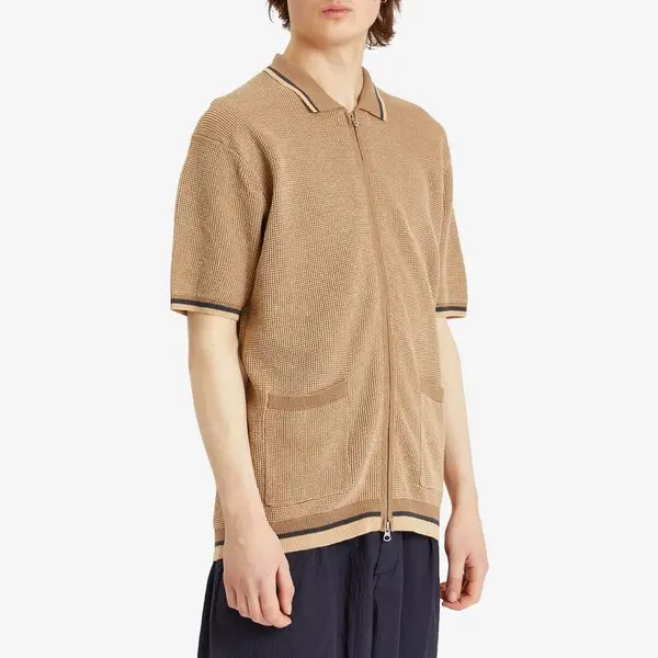 BEAMS Zip Knit Polo