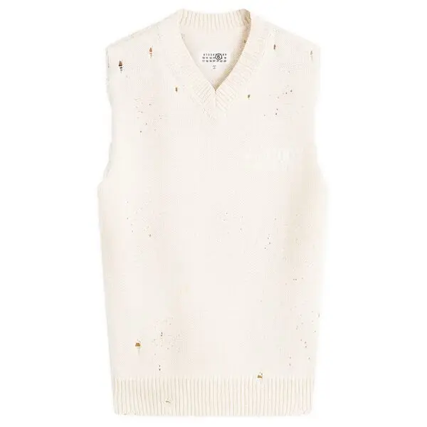 MAISON MARGIELA Numbers Print Distressed Vest