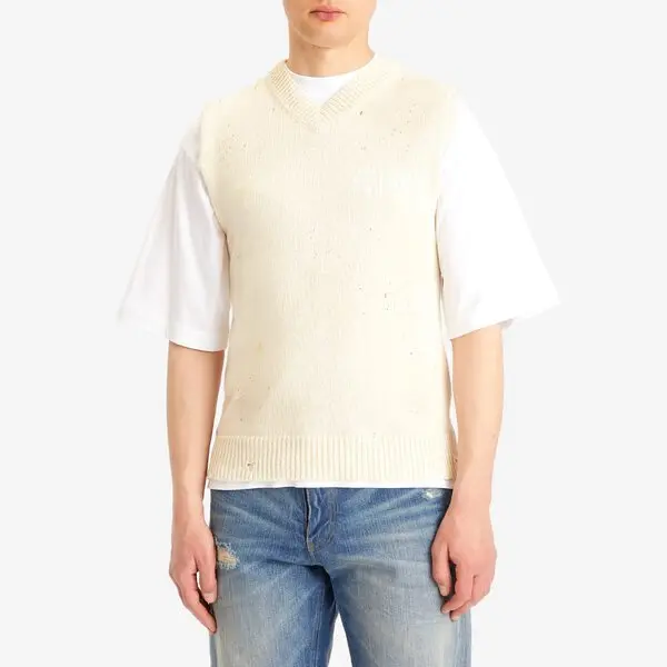 MAISON MARGIELA Numbers Print Distressed Vest