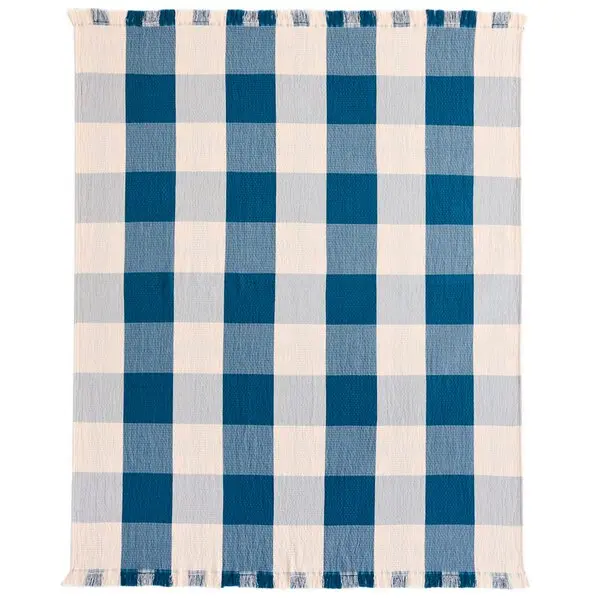 Pendleton Fringed Cotton Throw - Bock Plaid/indigo