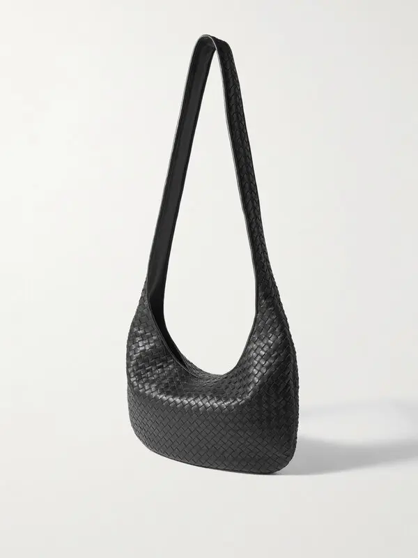 Bottega Veneta Intrecciato Leather Messenger Bag - Black
