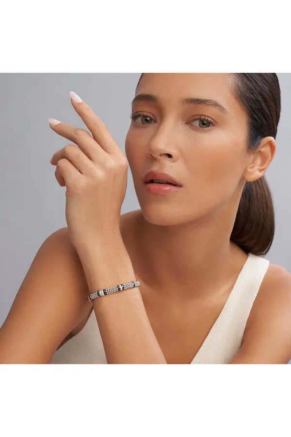 Lagos Caviar Four Station Diamond Bracelet