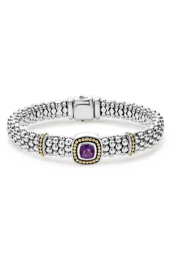 Lagos Rittenhouse Amethyst Caviar Bracelet - Gold