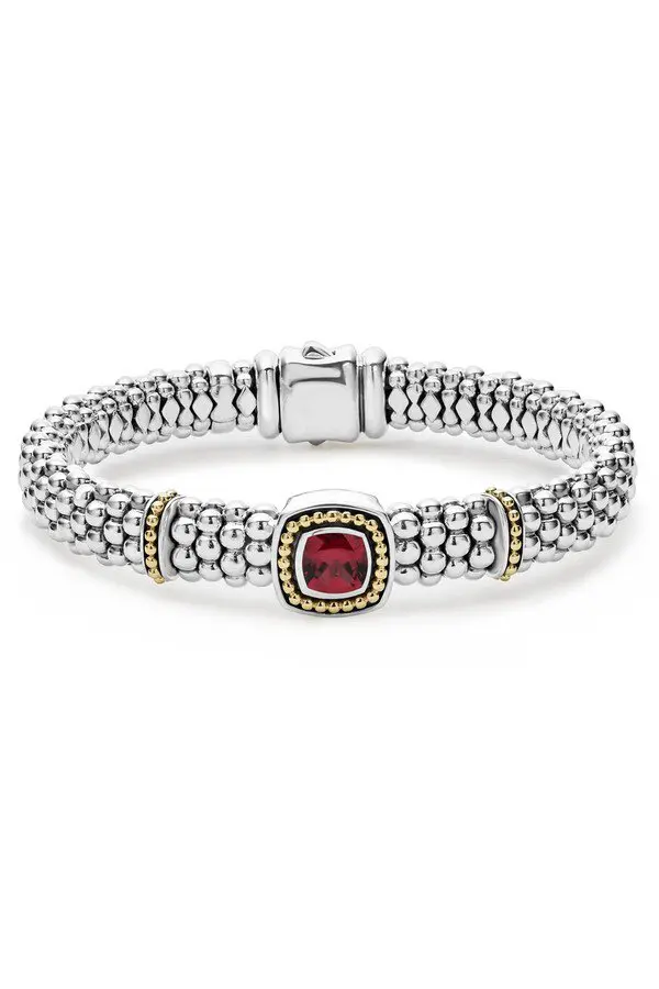 Lagos Rittenhouse Rhodolite Garnet Caviar Bracelet - Gold